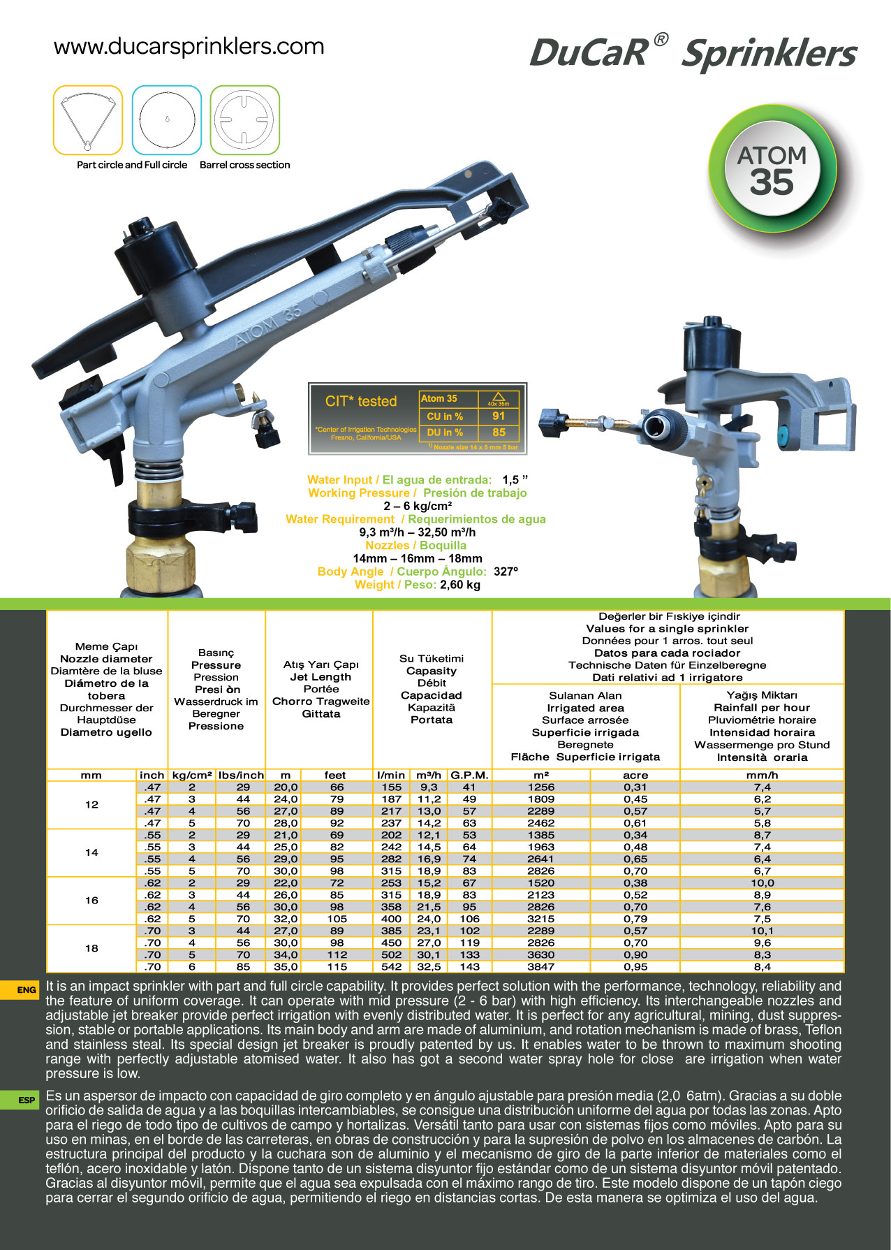 Jual SPRINKLER DUCAR ATOM 35 Tangerang | Putra Andalan Jaya