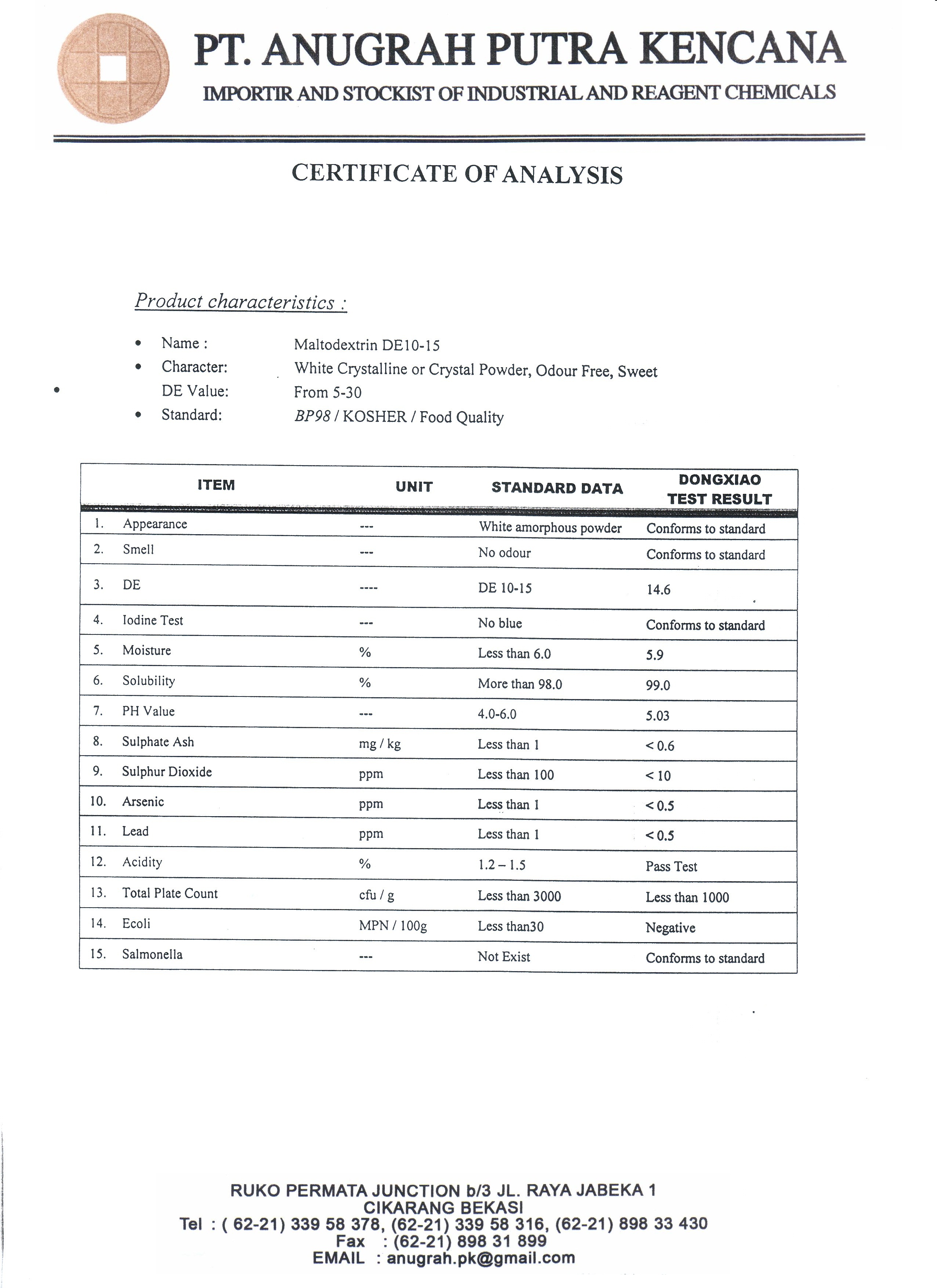 Bahan Kimia Makanan Malto | Anugrah Putra Kencana