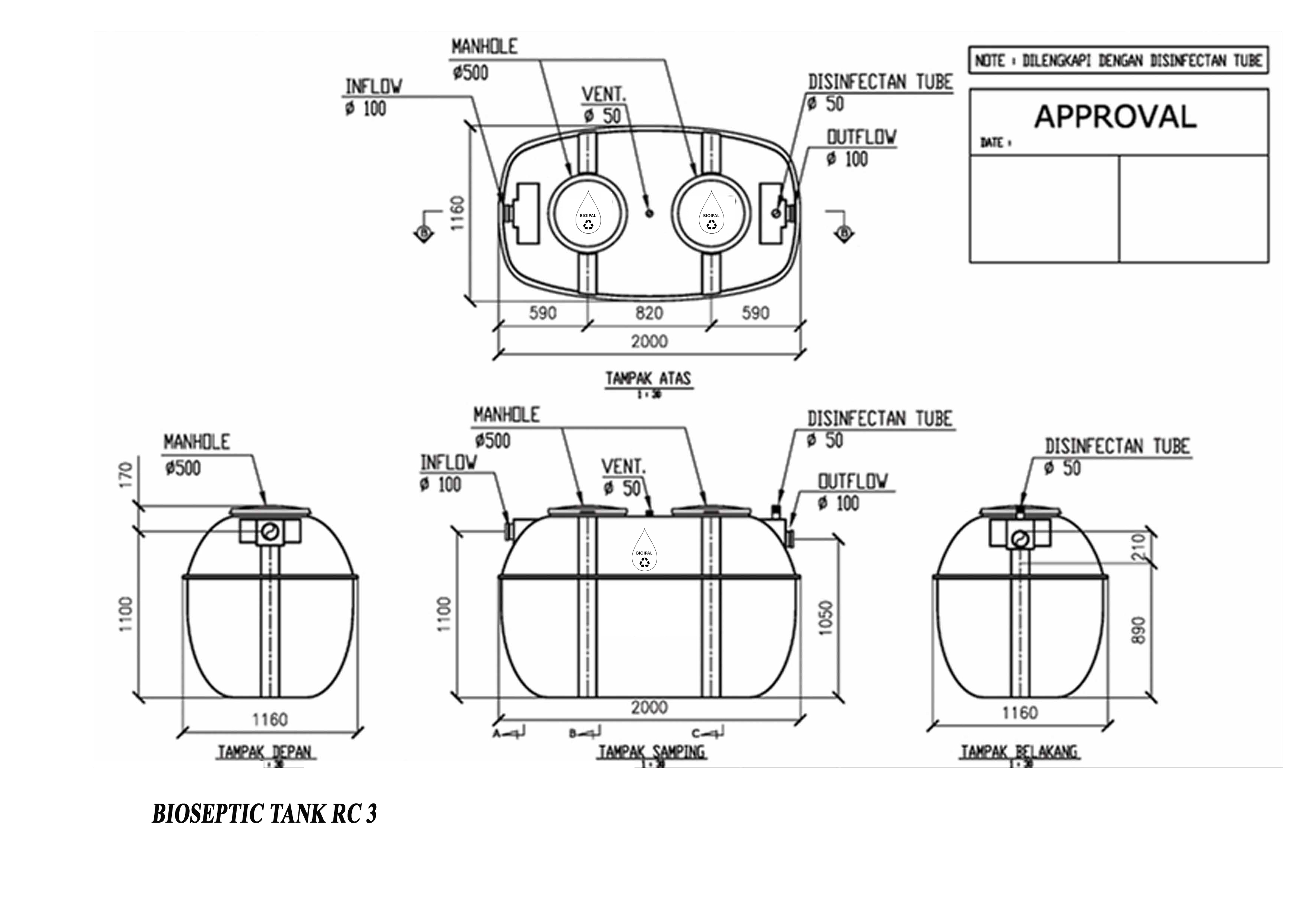 Sell RC 3 Septic Tank Bio for 15 person | Biotech Ipal Indonesia Tangerang
