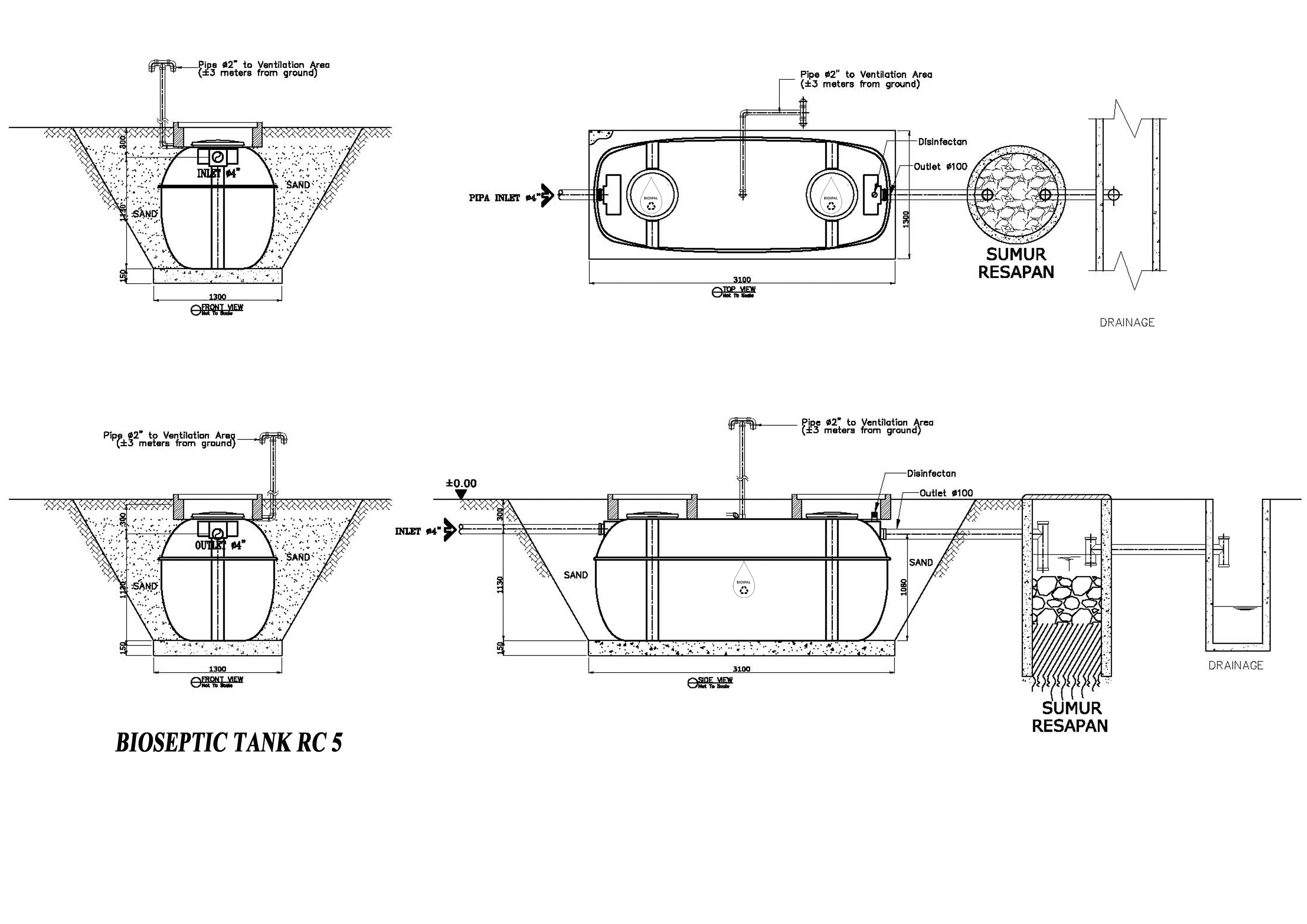 Septic Tank Bio RC 5 kapasitas 5000 liter | Biotech Ipal Indonesia